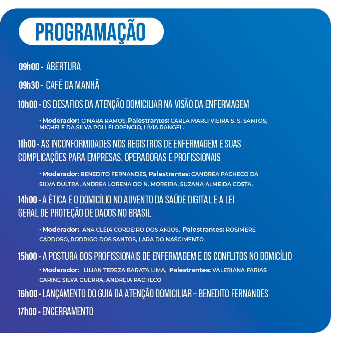 Coren-BA abre inscrições do I Encontro de Atenção Domiciliar, em ...